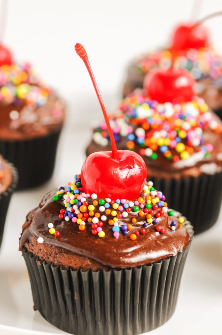 Double Chocolate Cherry Filled Cupcake Recipe
