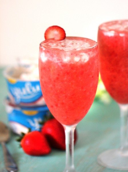 Cool off with this Strawberry Yogurt Swirl Slushy