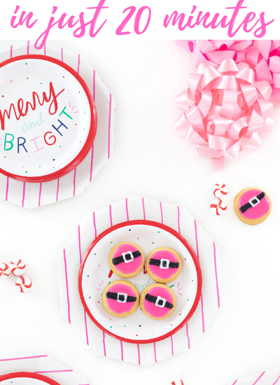 Pink Santa Belt Cookies | Cutefetti