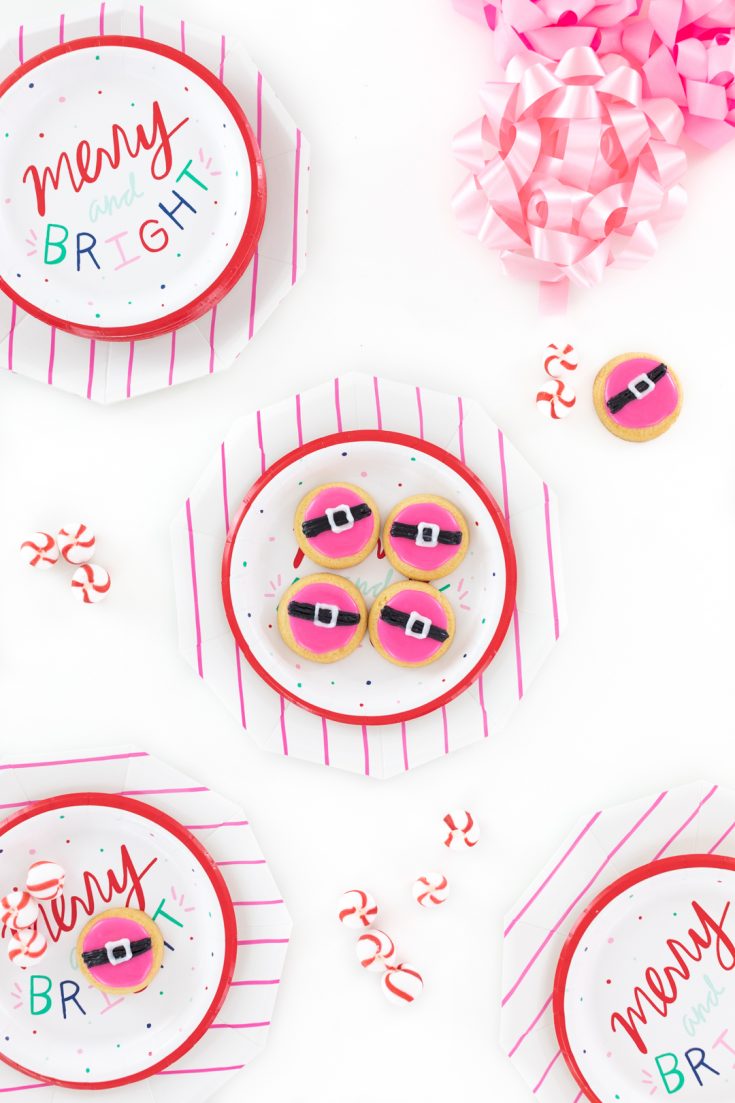 Pink Santa Belt Cookies
