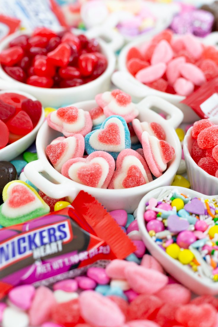 Heart Candy Dessert Board for Valentine's Day