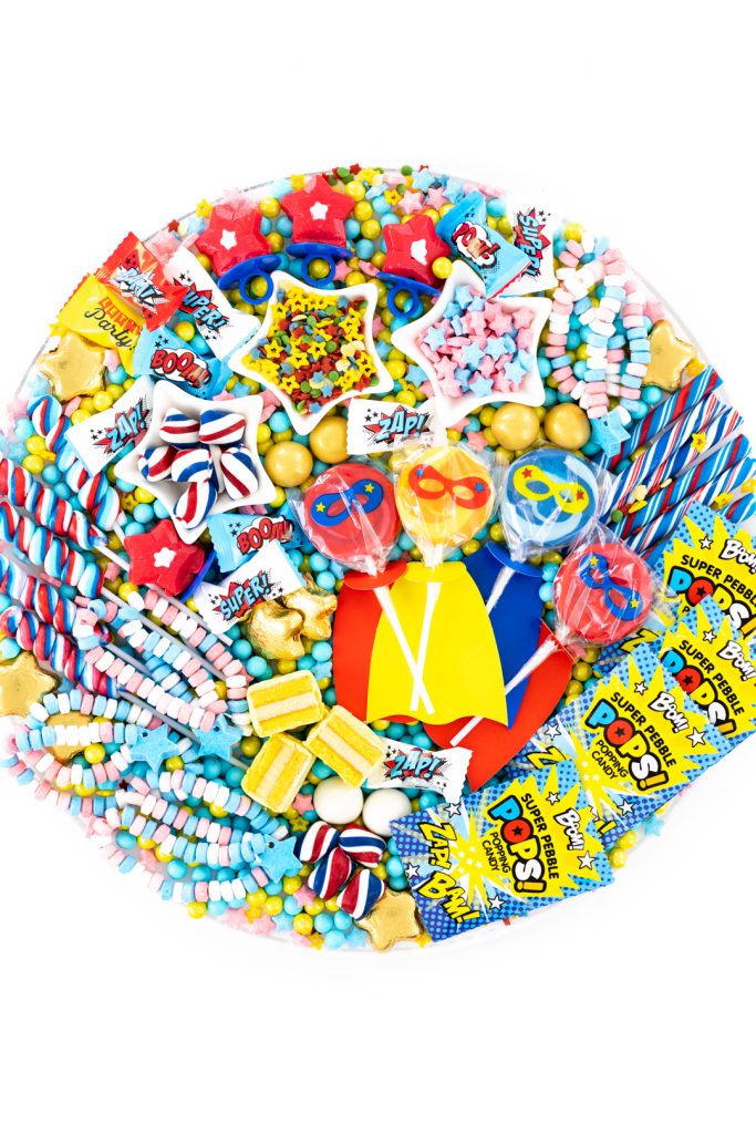 Superhero Candy Charcuterie Board | Cutefetti
