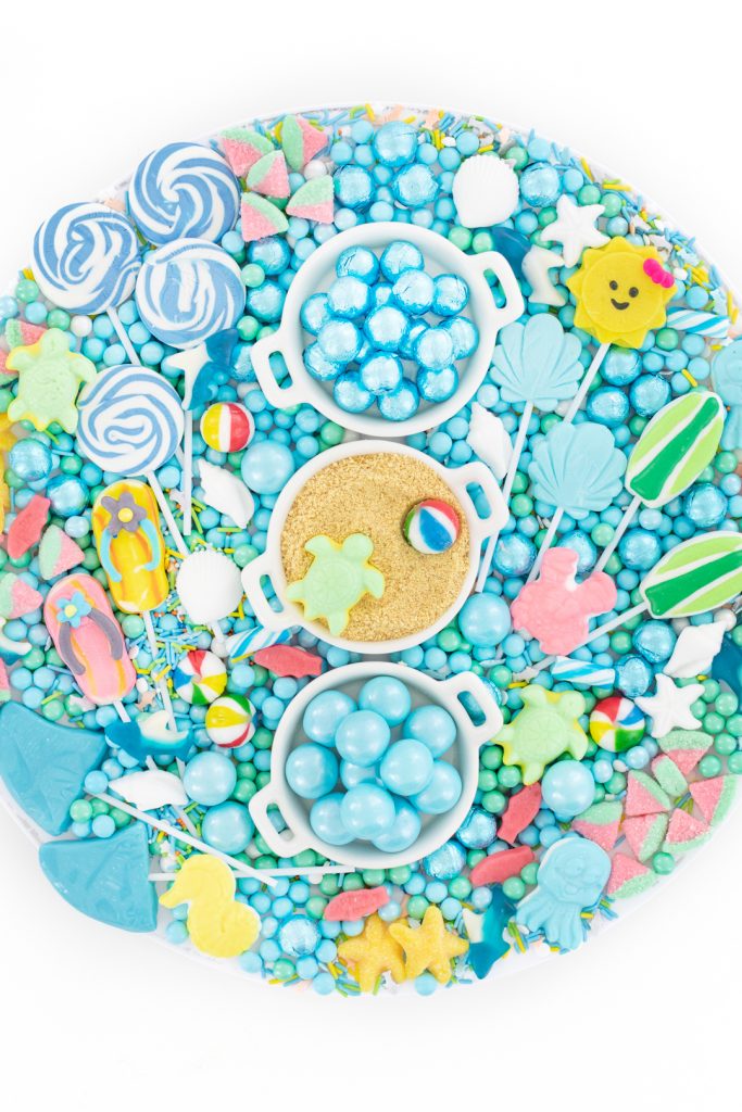 Beach Party Candy Charcuterie Board | Cutefetti