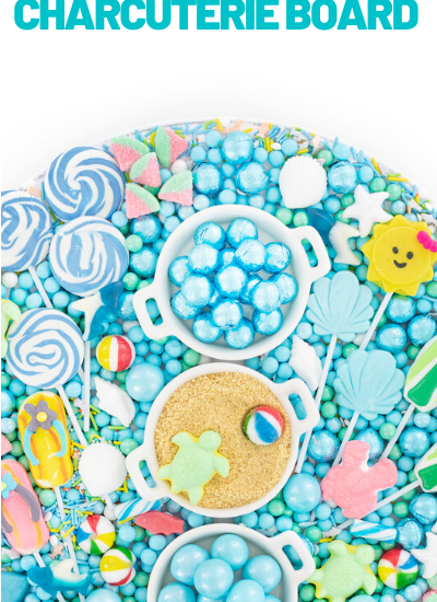 Beach Party Candy Charcuterie Board | Cutefetti