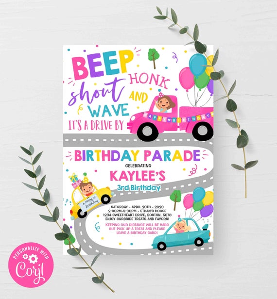 No Contact Drive By Party Car Parade Ideas | Cutefetti