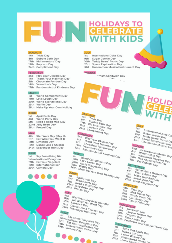 Fun Holidays to Celebrate with Kids | Cutefetti