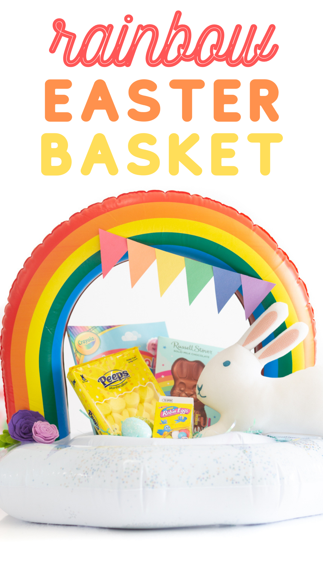 Rainbow Pool Float Easter Basket | Cutefetti