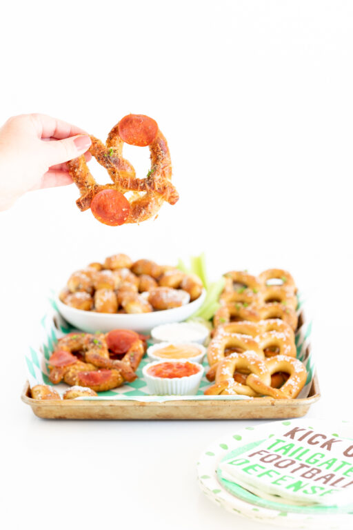 Pretzel Snack Board for Game Day | Cutefetti