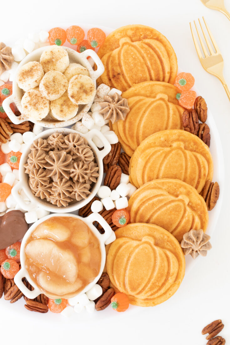 Fall Brunch Board with Pumpkin Shaped Waffles | Cutefetti