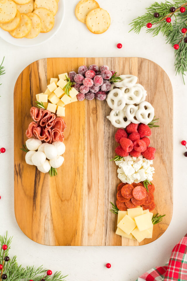 Candy Cane Christmas Charcuterie Board | Cutefetti