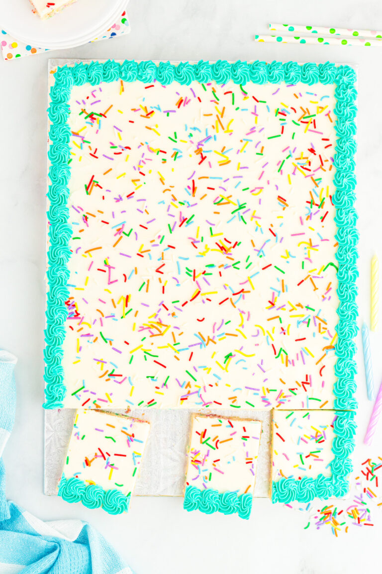 How to Make a Funfetti Sheet Cake | Cutefetti