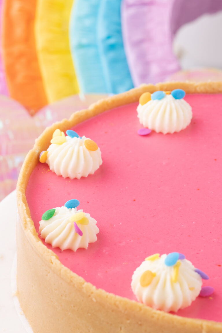 How to make a show-stopping Barbie No Bake Rainbow Cheesecake | Cutefetti