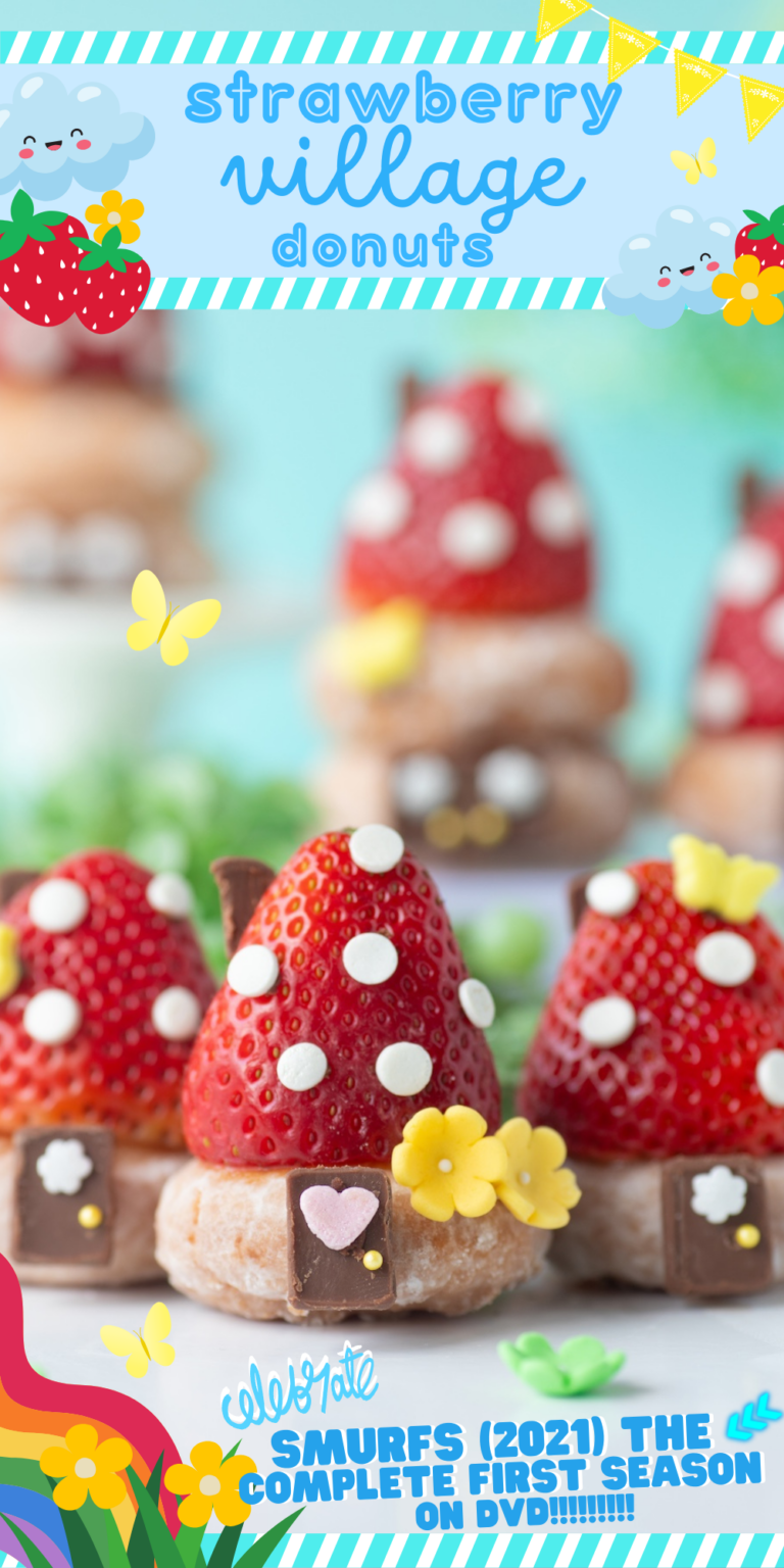 Make Smurf Inspired Strawberry Village Donuts Now | Cutefetti