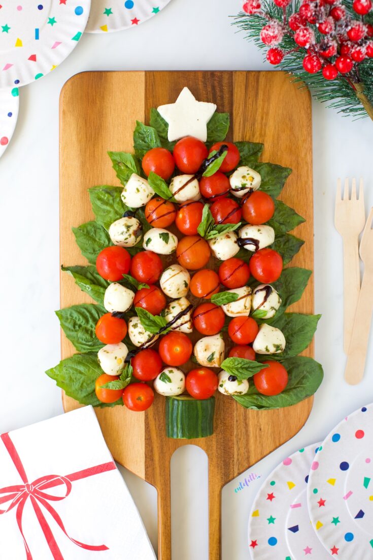 A Simple Christmas Tree Caprese for the Holidays